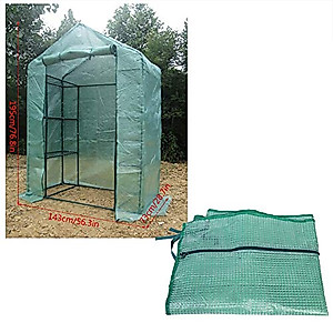 Hakeeta 4-Tier Mini Greenhouse, Plastic Portable Garden Greenhouses, Walk-in Warm Green House Replacement PVC Cover Kit for Indoor Outdoor. (Frame Not Included)(14373195cm)
