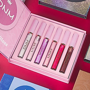 evpct 6Pcs Glitter Metallic Lip Gloss Liquid Lipstick Set Makeup Kit 6 Colors Diamond Shimmer Shinning Sparkly Sparkling Pink Red Lipstick Waterproof Long Lasting Face Eye Moisturizing High Gloss Glow