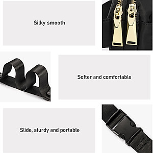 ZORFIN Fanny Packs for Women Men: Crossbody Belt Bag with Adjustable Strap - Fashion Waist Packs for Workout Running Traveling Hiking Black