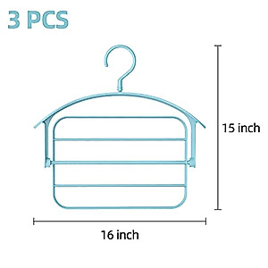 Pants Hangers Space Saving,3 Pack Multifunctional Pants Rack Hanger,Rotatable Closet Storage Organizer with Anti-Slip Design for Pants Jeans Scarf Towels Shoes,Travel Essentials