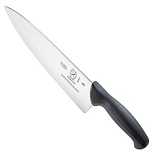 Mercer Culinary M18010 Millennia Black Handle, 10-Inch Wide Hollow Ground, Chef's Knife
