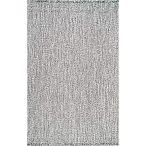 nuLOOM Courtney Braided Indoor/Outdoor Area Rug, 10' x 13', Salt And Pepper
