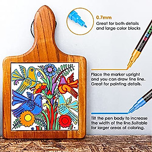 Acrylic Paint Pens,Emooqi Marker Pens for DIY Craft Projects Waterproof Paint Art Marker for Rock Painting, Ceramic, Glass,Canvas,Mug,Wood,Metal-0.7mm fine tip (24 PCS)