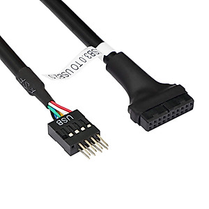 SinLoon USB 3.0 Header to USB 2.0, USB 3.0 19 Pin Female to USB 2.0 9 Pin Connectors Motherboard Cable for Data Transmission 2-Pack (19Pin Female)