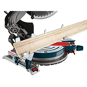 Bosch CM10GD Compact Miter Saw 15 Amp Corded 10 Inch Dual-Bevel Sliding Glide Miter Saw with 60-Tooth Carbide Blade and MS1233 Crown Stop Kit for Bosch Miter Saws, Includes Mounting Knobs and Hardware