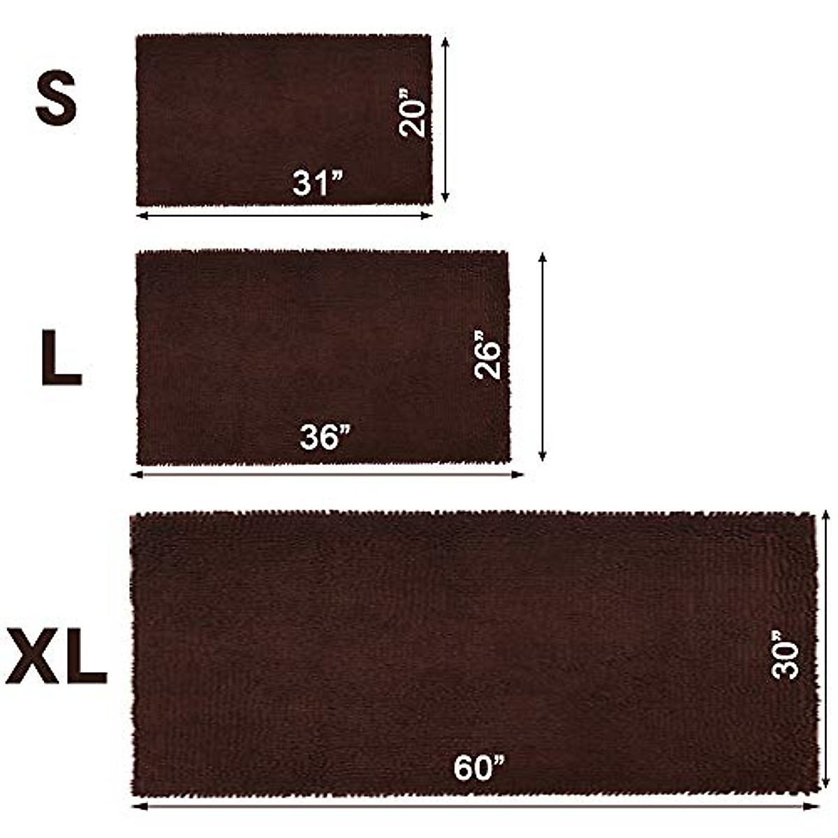Brown Bathroom Doormat Rugs 20 x 31 Inches Mats Doormat for Entry Home Pet Cat Bed Door Rug Shaggy Chenille Pet Area Rugs Petbed Ultra Soft Water Absorbent Machine Washable Dry (20 x 31 Inches, Brown)