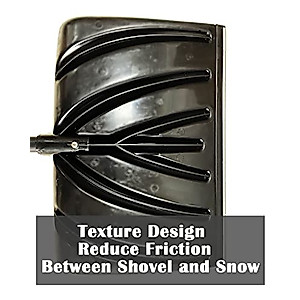 Snow Shovel for Driveway - 18-in Strain-Reducing Snow Shovel with Assisted Handle, Multifunction Emergency Snow Shovel, Lightweight Portable Sport Utility Shovel for Car Home Garage Garden (Black)