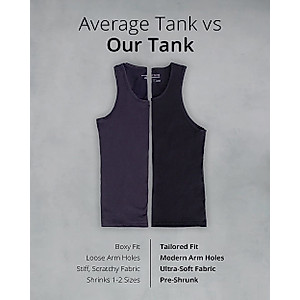 INTO THE AM Men's Essential Tank Tops - Soft Fitted Everyday Premium Sleeveless Muscle Shirt Bro Tanks for Guys (Olive Green, Large)