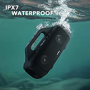 Soundcore Anker Motion Boom Outdoor Speaker with Titanium Drivers, BassUp Technology, IPX7 Waterproof, 24H Playtime, App, Built-in Handle, Portable Bluetooth Speaker for Outdoors, Camping