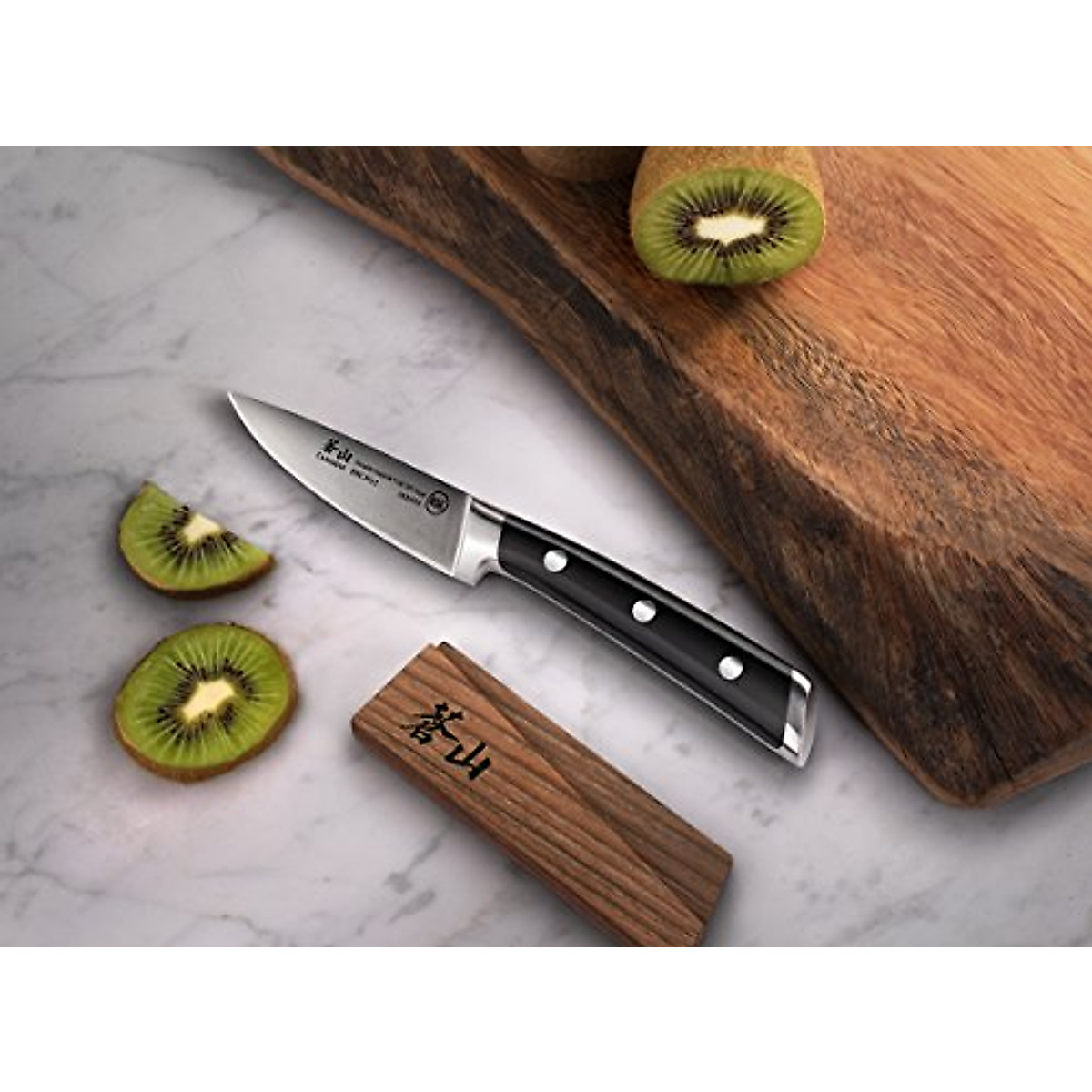 Cangshan TS Series 1020601 Swedish 14C28N Steel Forged 3.5-Inch Paring Knife and Wood Sheath Set