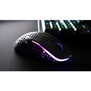 XTRFY M4 RGB, Ultra-Light Wired Gaming Mouse, Ergonomic Design for Right-Handers, Cutting-Edge Pixart 3389 Sensor, Adjustable RGB Lighting, Black Edition