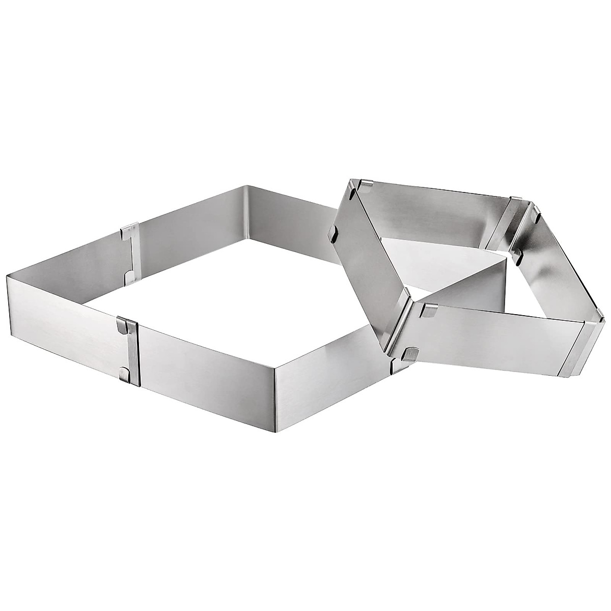 YOUEON 4 Pack Square Cake Molds Ring Adjustable from 6" to 11", Stainless Steel Mousse Cake Ring, Baking Molds, Pastry Making Tool for Birthday Cake, Party Dessert, Handmade Snack