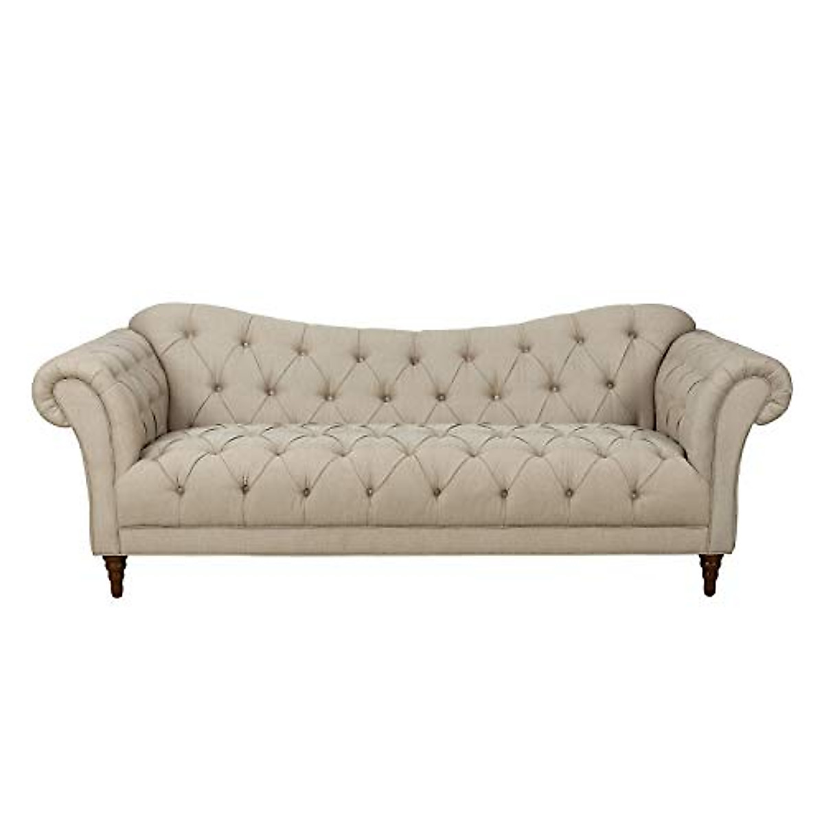 Lexicon Waverly Textured Fabric Tufted Sofa, 91.5" W, Brown