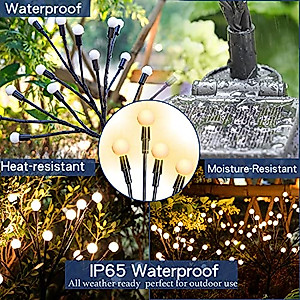 TONULAX Solar Garden Lights – Solar Starburst Lights with 2 Lighting Modes, Solar Lights Outdoor with Adjustable Branches, Solar Garden Decorative Lights Yard Patio Pathway Decoration (2 Pack)