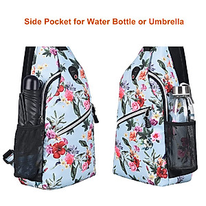 MOSISO Sling Backpack, Multipurpose Travel Hiking Daypack Rope Crossbody Shoulder Bag, Ranunculus