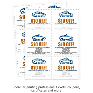 PrintWorks Professional Perforated Paper for Tickets, Coupons, Certificates and More, 8.5 x 11, 24 lb, 3 Perfs - 3 2/3" and 7 1/3" From Bottom & 4 1/4" From Left, 500 Sheets, White (04334)