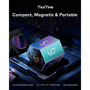 Ticktime Pomodoro Timer Clock, Productivity Timer Cube, ADHD Timer, Pause & Resume, Silent, Vibrate & Adjustable Sound Alert, for Work, Study, 5/15/25/30/45/60min & Custom Countdown, Purple