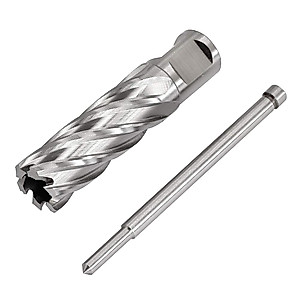Annular Cutter JESTUOUS 3/4 Inch Weldon Shank 13/16 Cutting Diameter 2 Cutting Depth with Pilot Pin Slugger Bits Two Flat HSS Kit for Magnetic Drill Press,1 Piece