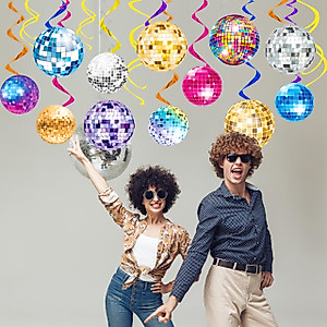 Disco Ball Party Hanging Swirls 70s Disco Birthday Party Decoration Disco Ball Themed Swirl Ceiling Disco Party Hanging Streamer for 70s 80s Party Baby Shower Supplies