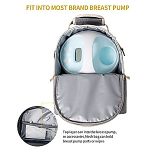 Breast Pump Bag with Ice Pack -Multi-Function Breastmilk Cooler Bag & Lunch Bag Fit As Baby Milk Bottles,Fruits,Coke for Travel-Black