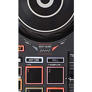 Hercules DJControl Inpulse 200 – DJ controller with USB, ideal for beginners learning to mix - 2 tracks with 8 pads and sound card - Software and tutorials included