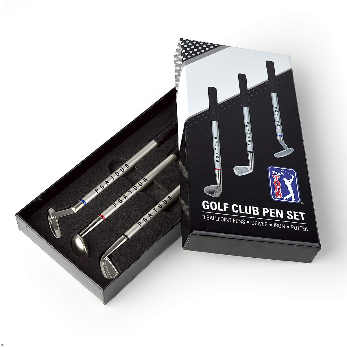 PGA Tour 3 Piece Golf Pen Gift Set,silver