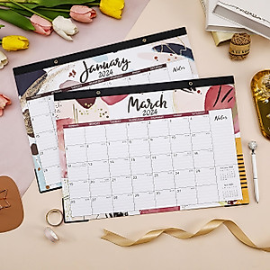 2023-2024 Desk Calendar - 18 Months Large Desk Calendar from Jan 2023 - Jun 2024, 17" x 12", Desk Calendar 2023-2024 with 2 Corner Protectors, Ruled Blocks with Julian Dates, Perfect Desk Calendar