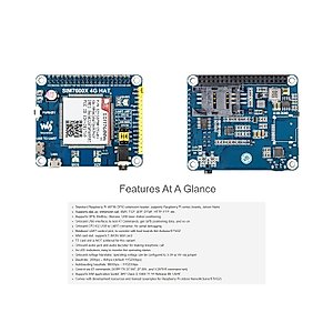 4G / 3G / GNSS HAT Module for Raspberry Pi Zero/Zero W/Zero WH/2B/3B/3B+/4B/Jetson Nano, Based on SIM7600A-H , 4G Communication and GNSS Positioning Module Support LTE CAT4 up to 150Mbps