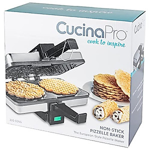 Pizzelle Maker - Non-stick Electric Pizzelle Baker Press Makes Two 5-Inch Cookies at Once- Recipe Guide Included- Easter Holiday Dessert Treat Making Made Easy- Unique Birthday or Any Occasion Gift