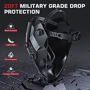 ARCCAPTAIN Welding Helmet Auto Darkening, 3.94"X3.66" Large Viewing Screen True Color Welding Hood with 4 Arc Sensor Solar Powered, Wide Shade 4-5/5-9/9-13 for ARC TIG MIG Welding Helmets for Men