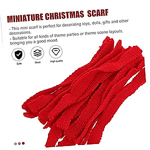 FAVOMOTO 20pcs Mini Scarf Knitted Scarf Striped Scarf Red and White Striped Scarf Miniature Scarf Christmas Doll Scarves Wine Bottle Neckerchief Party Accessories Delicate Scarves Yarn Red