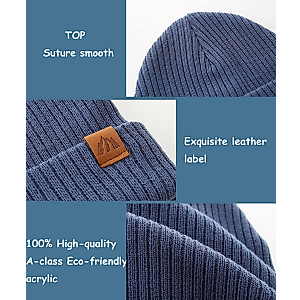 Moon Kitty Baby Beanies Hats Soft Warm Knitted Infant Toddler Hats Caps for Boys Girls 2 Pack