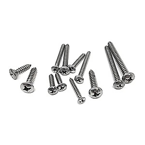 Everbilt Marine Grade SAE 216 Pieces Stainless Steel Sheet Metal Screw Set Combo Kit- Pan and Oval Head Phillips- 34 Sizes