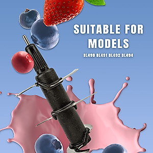 6-Stacked Blade Assembly Replacement Part 496KUB490 for Nutri Ninja Auto-IQ Pro Complete BL490 / BL491 / BL492 / BL492W /BL494 (6-Stacked Blade)