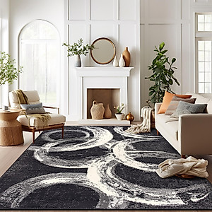 Rugshop Contemporary Bohemian Soft Area Rug 8' x 10' Dark Gray