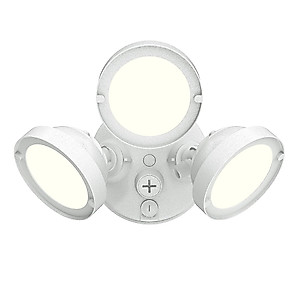 HALO TGS Outdoor Integrated LED Flood & Security Light Triple Round Head White