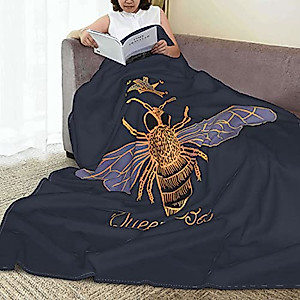 Queen Bee Full Fleece Throw Cloak Wearable Blanket Flannel Fluffy Comforter Quilt Nursery Bedroom Bedding King Size Plush Soft Cozy Air Conditioner Blanket