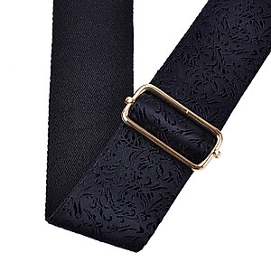 CLOUDMUSIC Handbag Strap Replacement Crossbody Strap Purse Strap For Women Girls(Black Leaves)