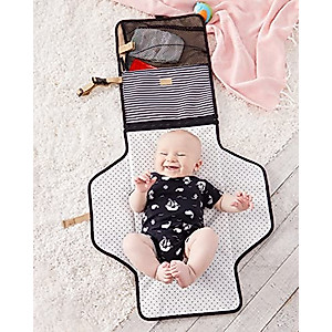 Skip Hop Portable Baby Changing Pad, Pronto, Black & White Stripe