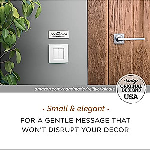 Reilly Originals 2x5 Inch Please Lock Door Sign ~ Ready to Stick ~ Premium, Durable