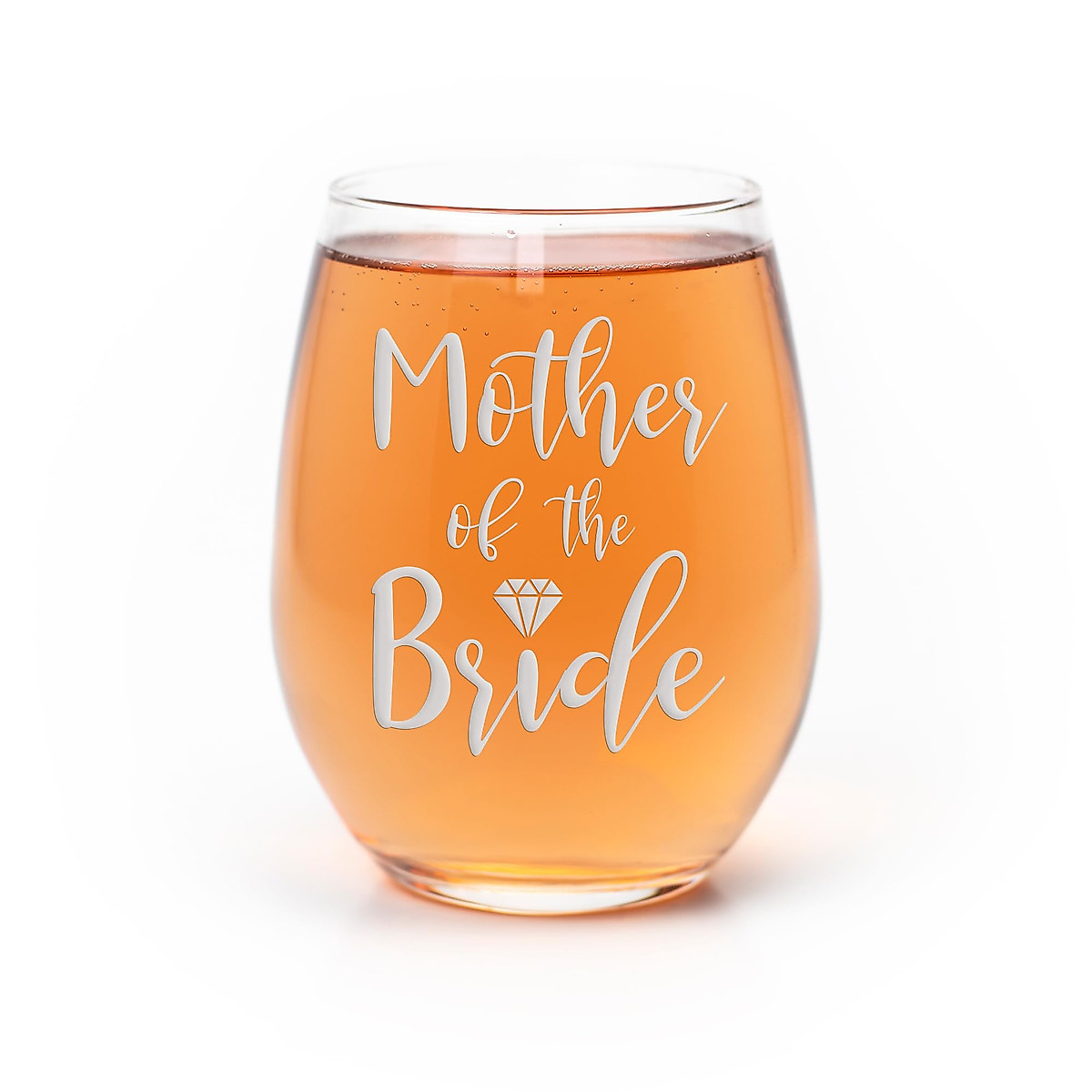 Mother Of The Bride Stemless Wine Glass - Mother Of Bride Gift Ideas, Unique Mother Of Bride Gifts, Glasses for Weddings