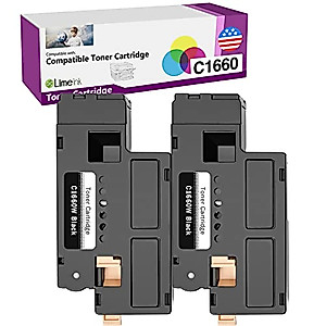 Limeink 2 Black Compatible High Yield Laser Toner Cartridges Replacement for Dell C1660 4G9HP Compatible with Dell C1660, C1660W, C1660cnw, 1660, 1660W, 1660cnw Printers