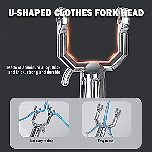 Support Bar with Closet Hook Pole,wardrobe Retractable Clothes Hanger Pole Hook,suitable for Wardrobe,hanger(maximum Length Can Only 78.7 Inches,don't Use to Outdoor Clothesline Pole,clothesline)