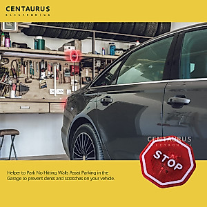 CENTAURUS Garage Parking Assist Led Flashing Garage Parking Sensor Perfect Target Indicator Parking Flashlight System with Adjustable Height Guide LED Stop Sign Bumper Sensor, Red (1 Pack)