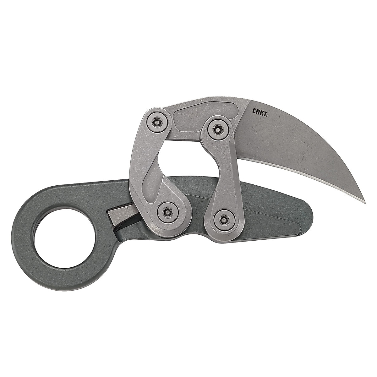 CRKT Provoke Compact: Kinematic EDC Folding Pocket Knife, Morphing Karambit, D2 Plain Edge Blade, Aluminum, Pocket Clip, 4045
