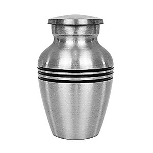 Trupoint Set of 4 Small Urns for Human Ashes Adult Male or Female - Holds 0.75 Lbs. Per Mini Urn, 2.75" x 1.75" Mini Cremation Urns, Keepsake Burial Urns with Case & Bags - Pewter