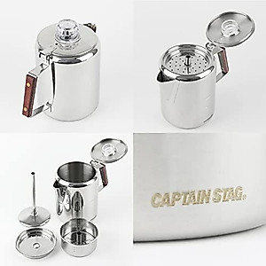 Captain Stag M-1225 18-8 Stainless Steel Percolator 3 Cup