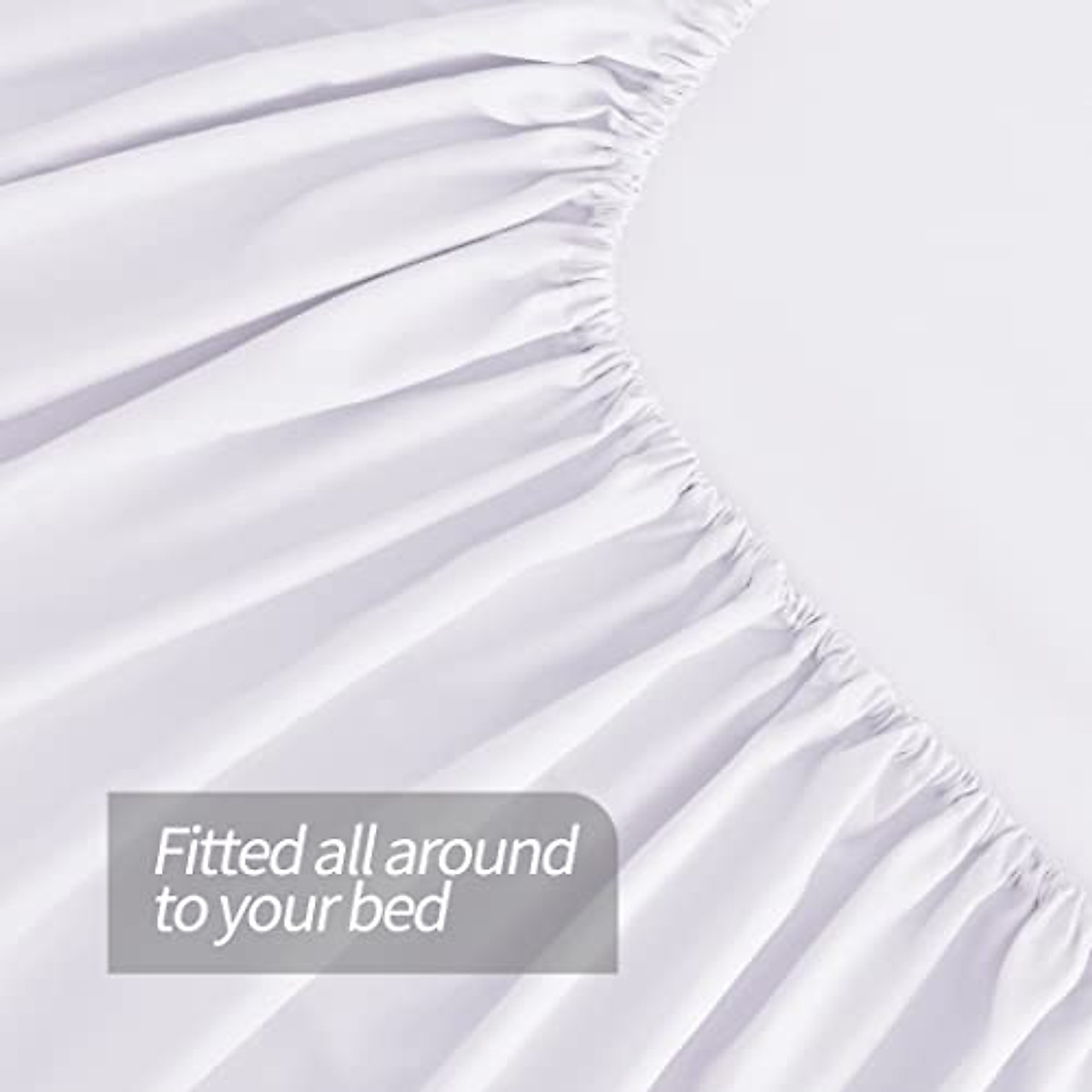 Ersmak Bright White Queen Sheets Set (4 Piece), Super Soft Brushed Microfiber Bed Sheets with 16 Inch Deep Pocket, Egyptian Quality Luxury Bedding Set