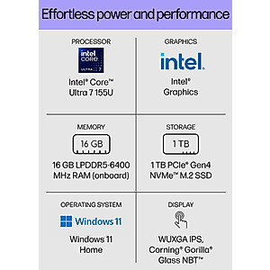 HP - Envy 2-in-1 Laptop - 15.6" Full HD Touch-Screen - Intel Evo Core i7-1355U - 16GB Memory - 1TB SSD - Thunderbolt 4 – Long Battery Life – Windows 11 - W/Clean Cloth