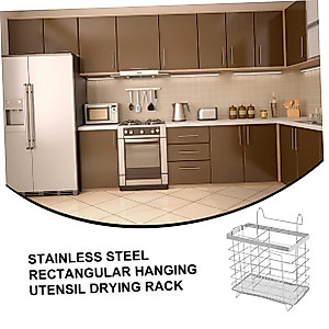 PACKOVE Drying Rack Holder Countertop Stainless Steel Sponge Holder Metal Utensil Drying Rack Flatware Storage Mesh Metal Chopsticks Chopstick Utensil Holder Steel Wire Dryer